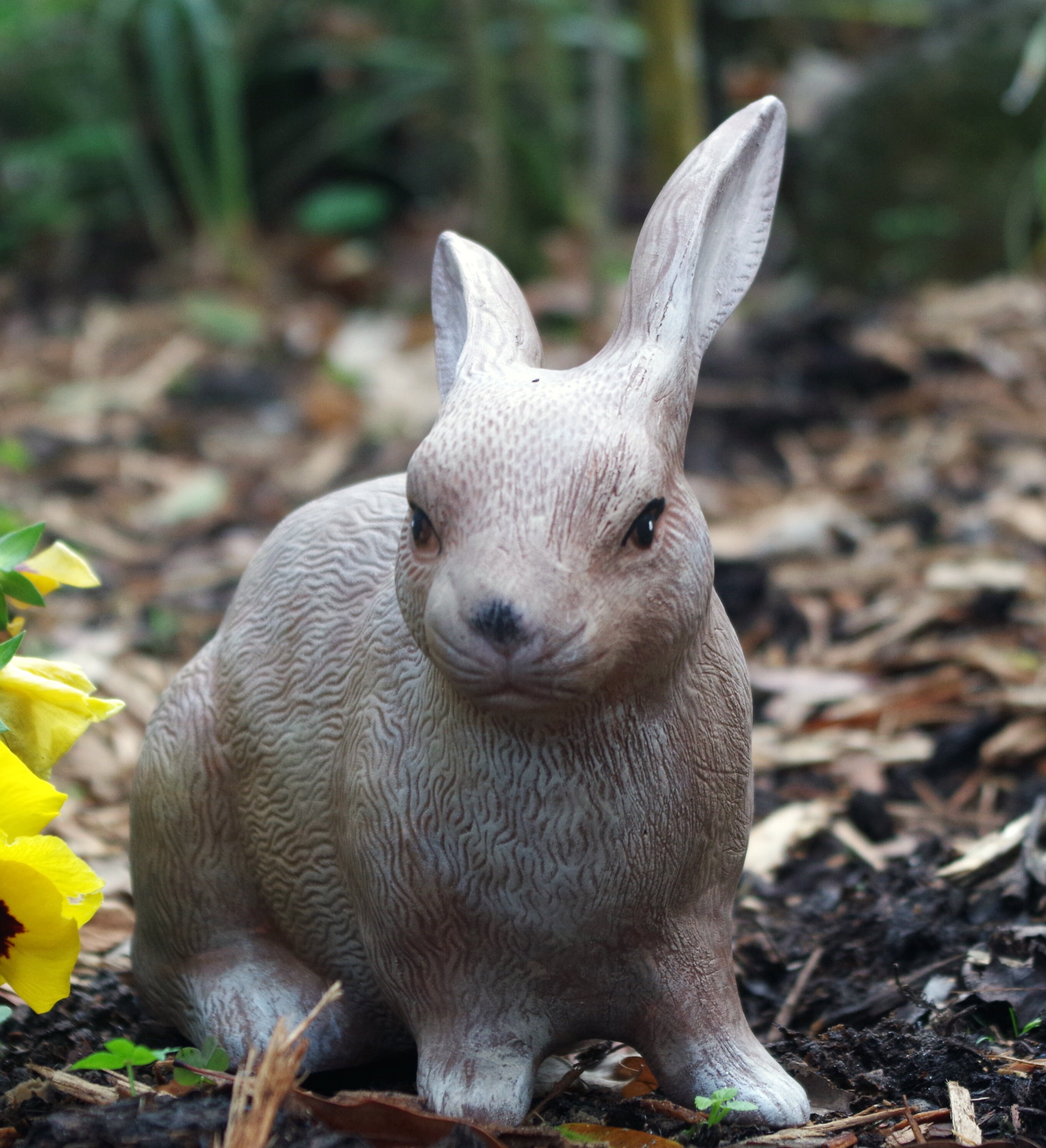 Rabbit Figurine Sitting Hand Painted Ceramic - Etsy