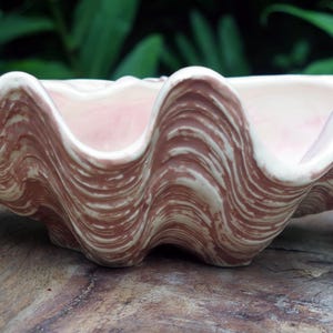 Large Glazed Ceramic Clam Shell - Etsy