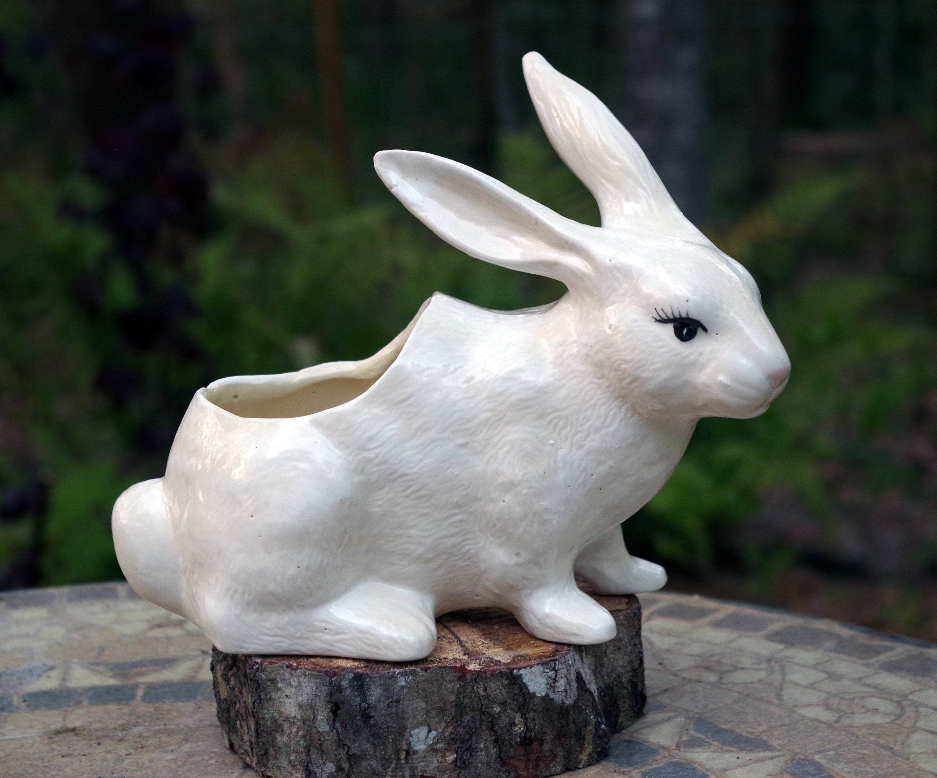 Ceramic Sitting Rabbit Plante - Etsy