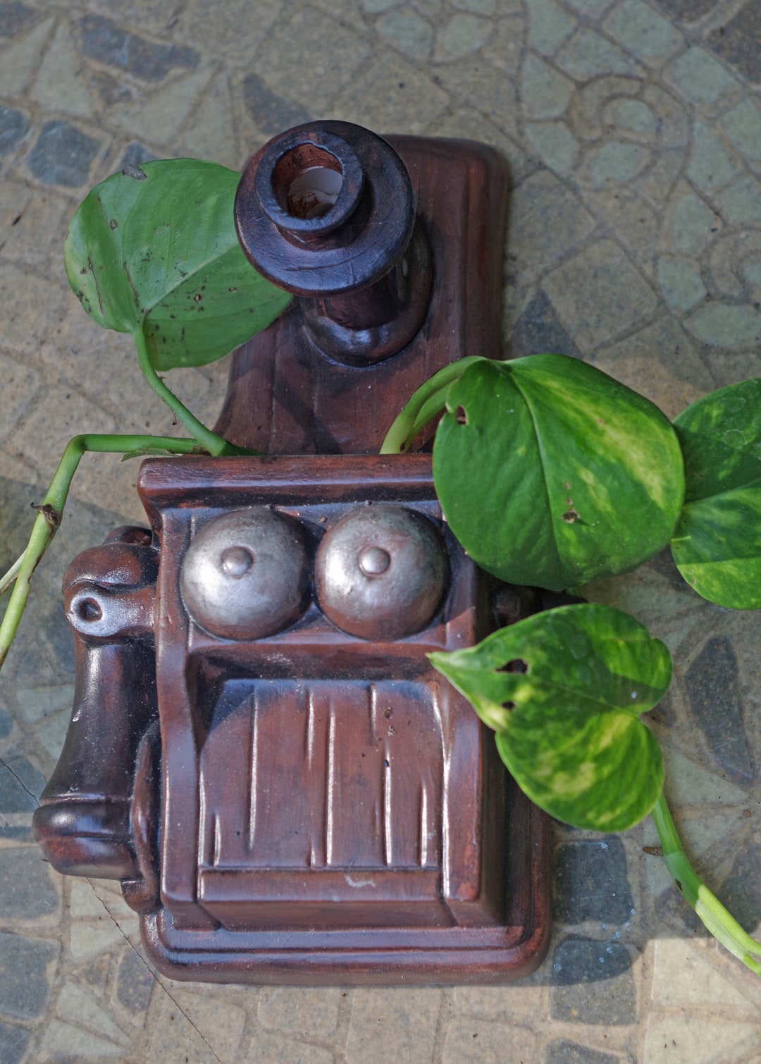 Antique Wall Phone Planter - Etsy