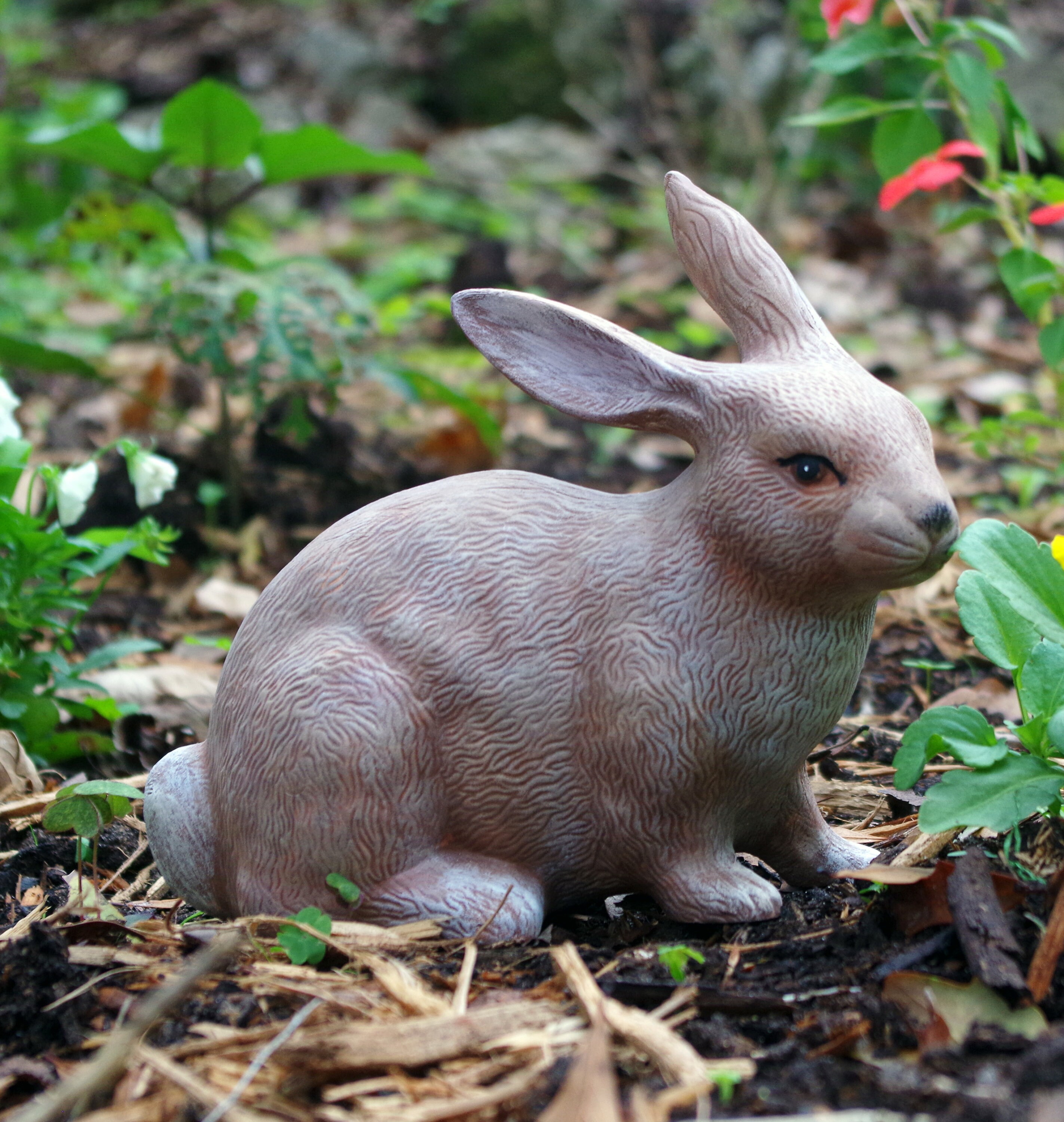 Rabbit Figurine Sitting Hand Painted Ceramic - Etsy