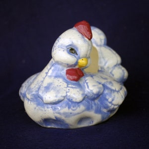 Blue Ceramic Fabric Like Chicken Planter - Etsy