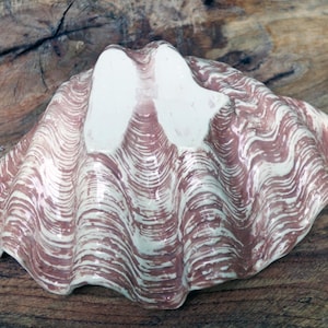 Large Glazed Ceramic Clam Shell - Etsy