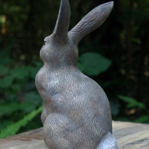 Rabbit Standing Figurine Hand Painted Ceramic - Etsy