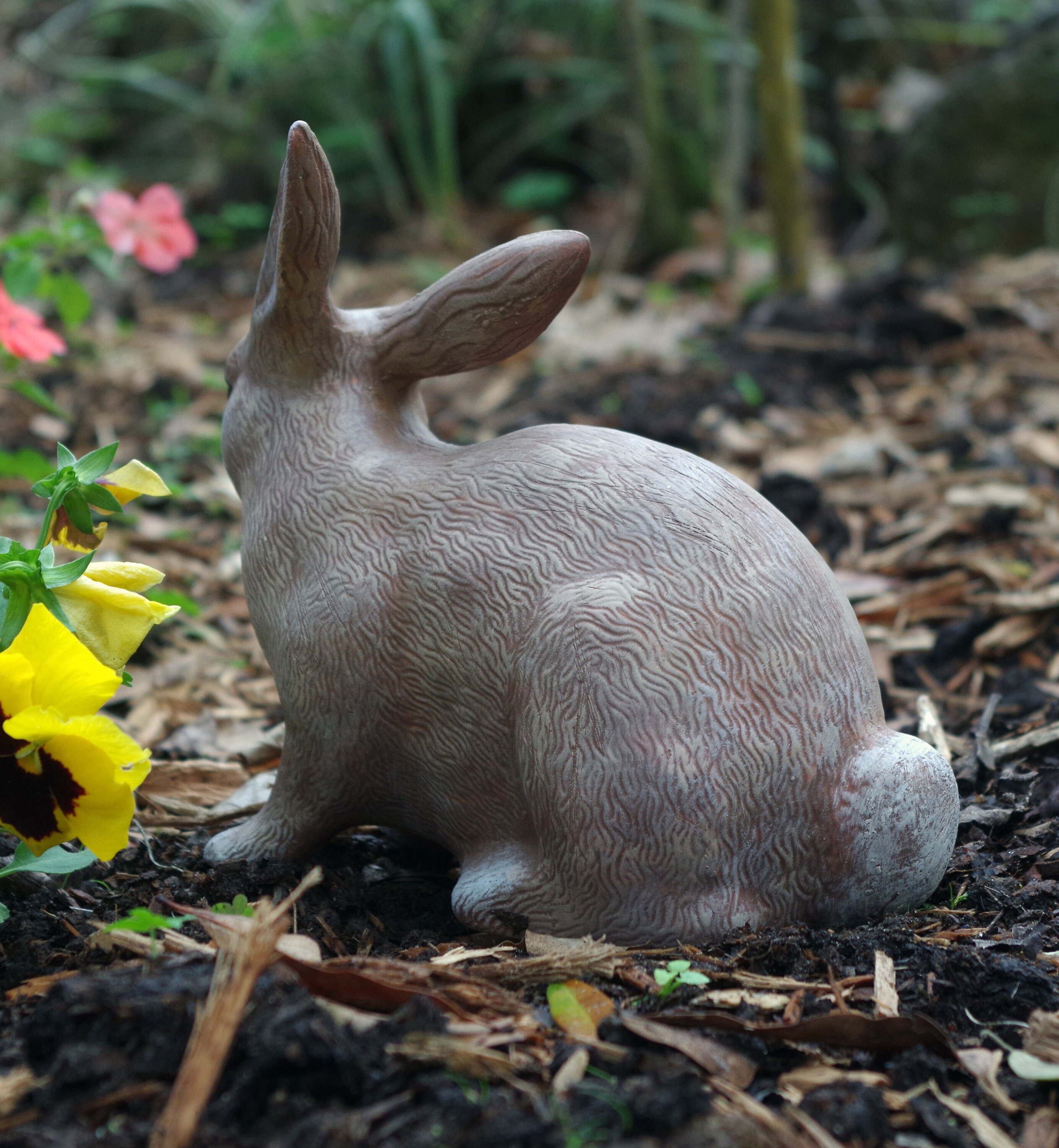 Rabbit Figurine Sitting Hand Painted Ceramic - Etsy