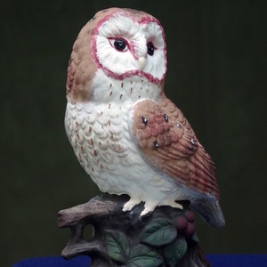 Barn Owl Figurine Hand Painted Ceramic - Etsy