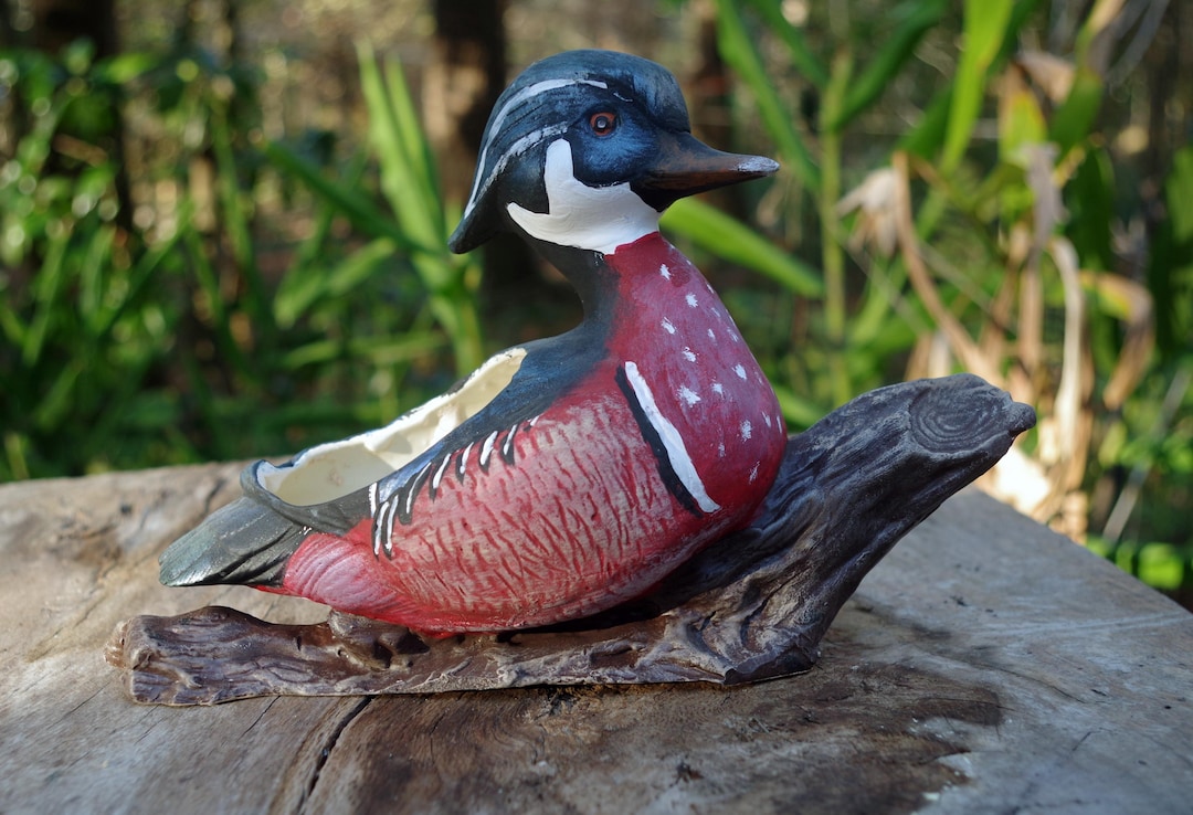 Wood Duck Planter Ceramic Hand Painted - Etsy