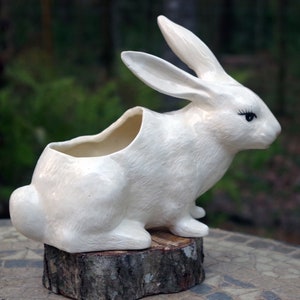 Rabbit Sitting Planter Ceramic - Etsy