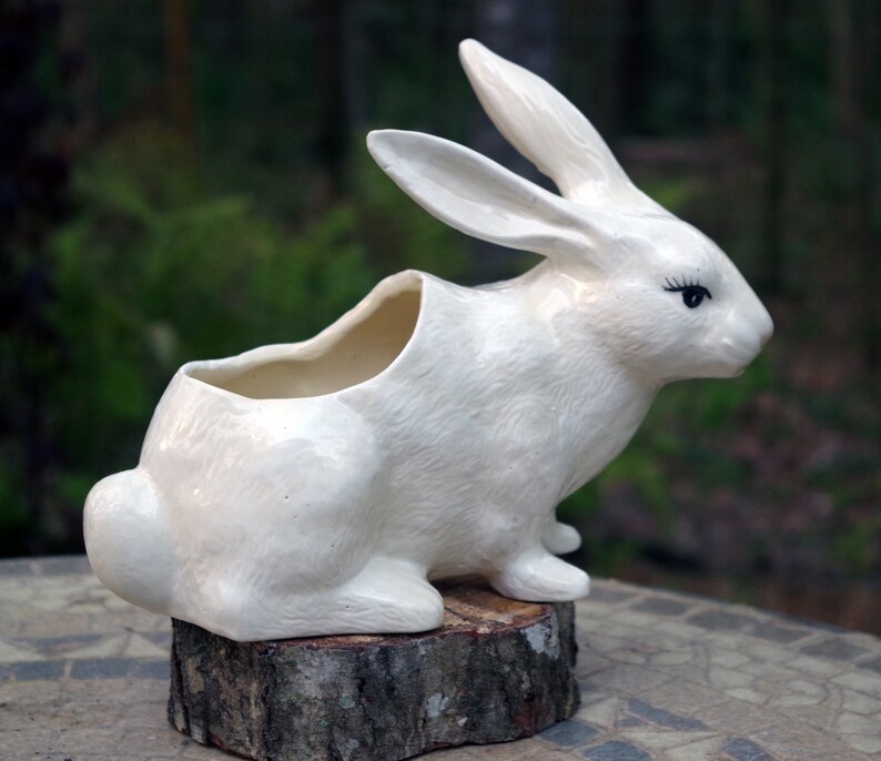 Ceramic Sitting Rabbit Plante - Etsy