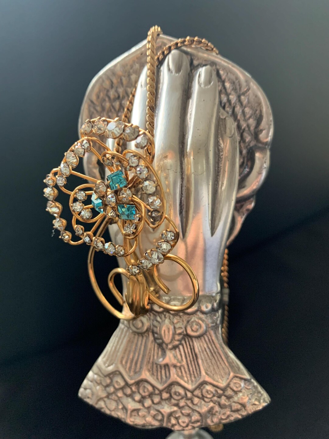 Vintage 1940s 12K Gold Filled Flower Necklace With Detachable Pin - Etsy