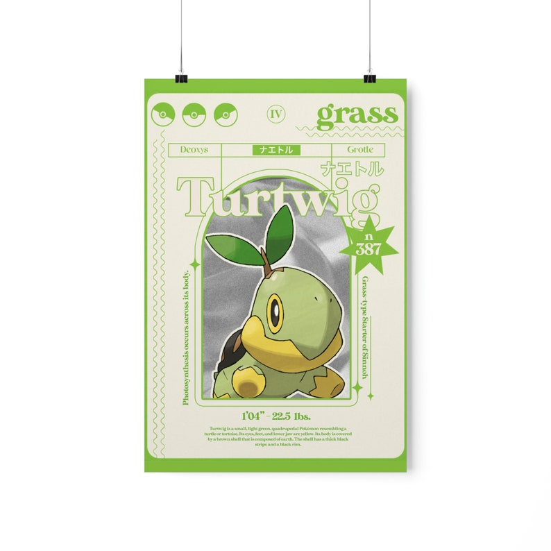 Turtwig Pokemon Poster Anime Wall Art Canvas Print - Etsy