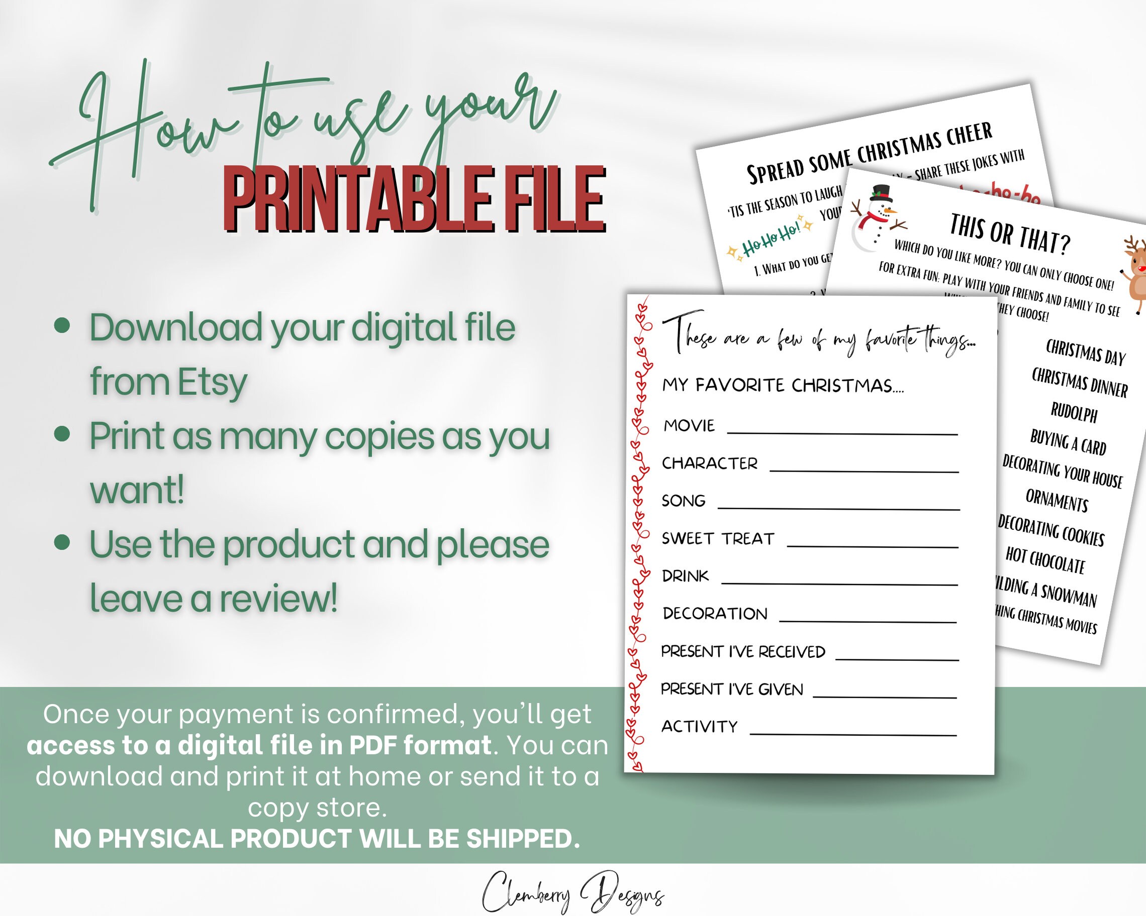 Christmas Activity Book Printable, Children's Games, Puzzles, and ...