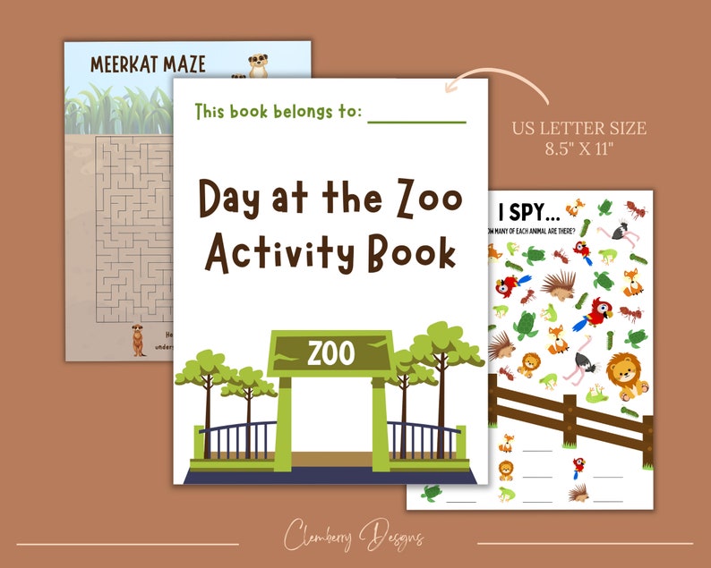 Zoo Activity Book for Kids, Zoo Animal Word Games and Activities, Zoo ...