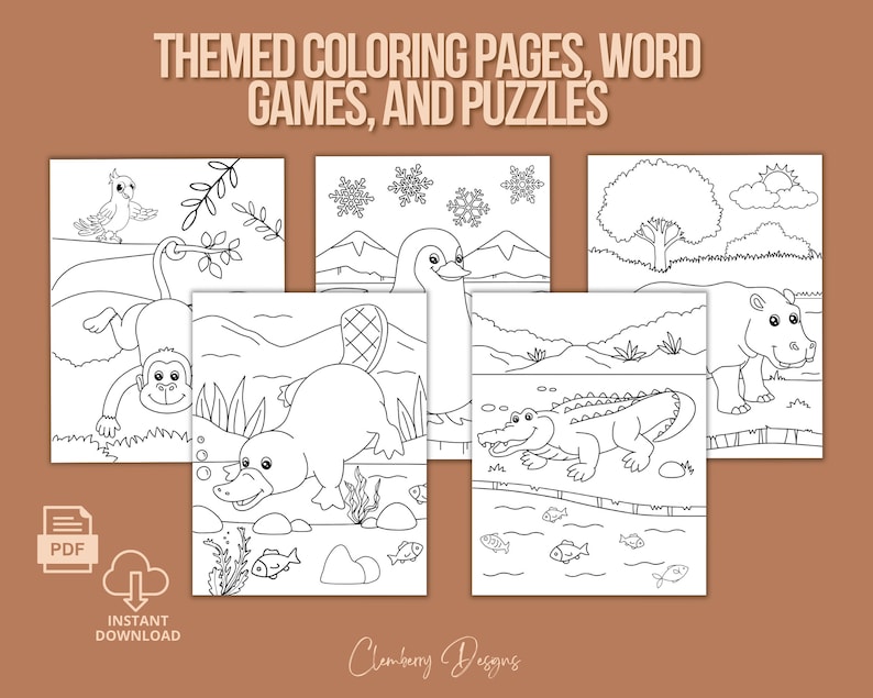 Zoo Activity Book for Kids, Zoo Animal Word Games and Activities, Zoo ...