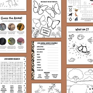 Zoo Activity Book for Kids, Zoo Animal Word Games and Activities, Zoo ...