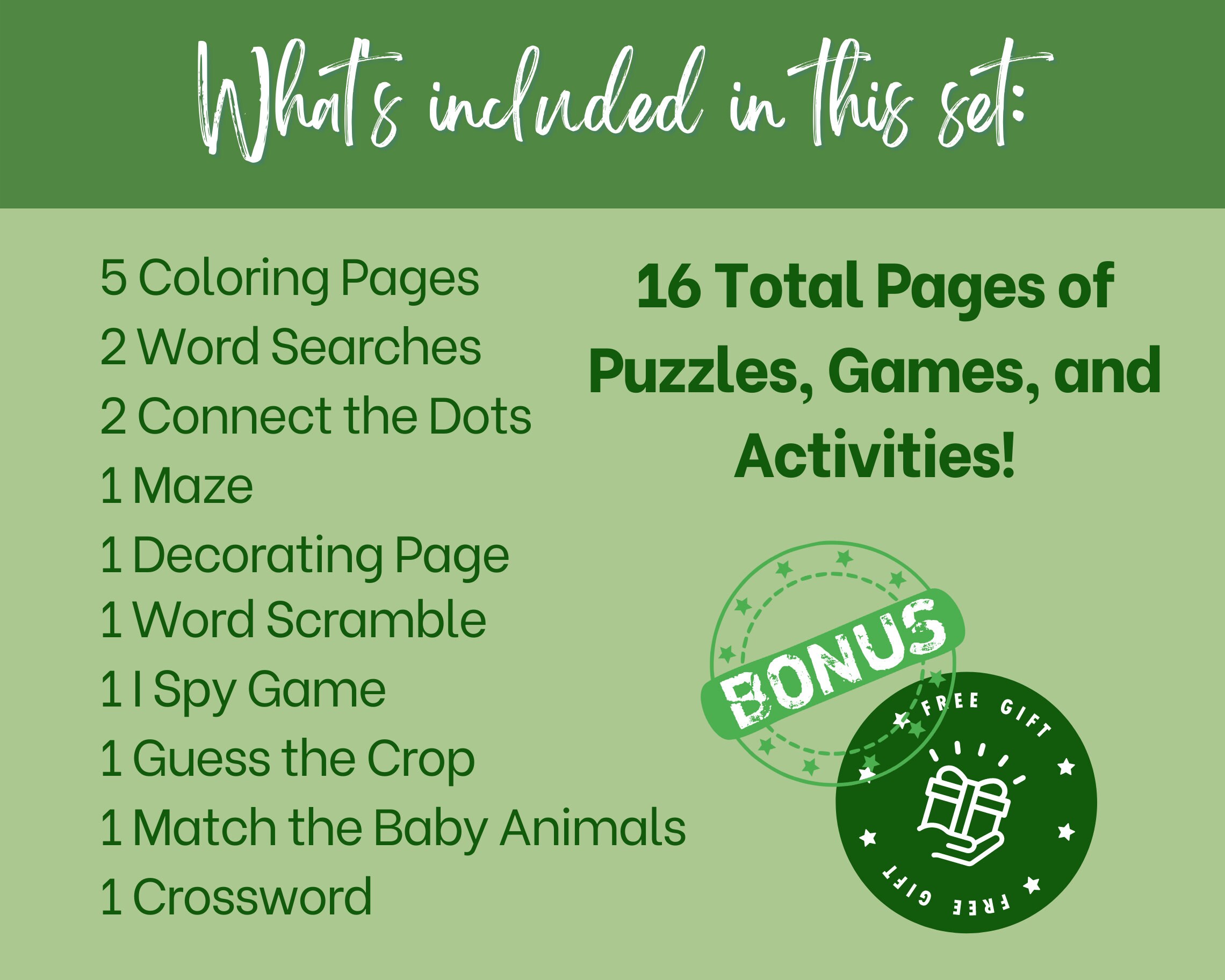 Farm Activity Book for Kids, Farm Animal Word Games and Activities ...