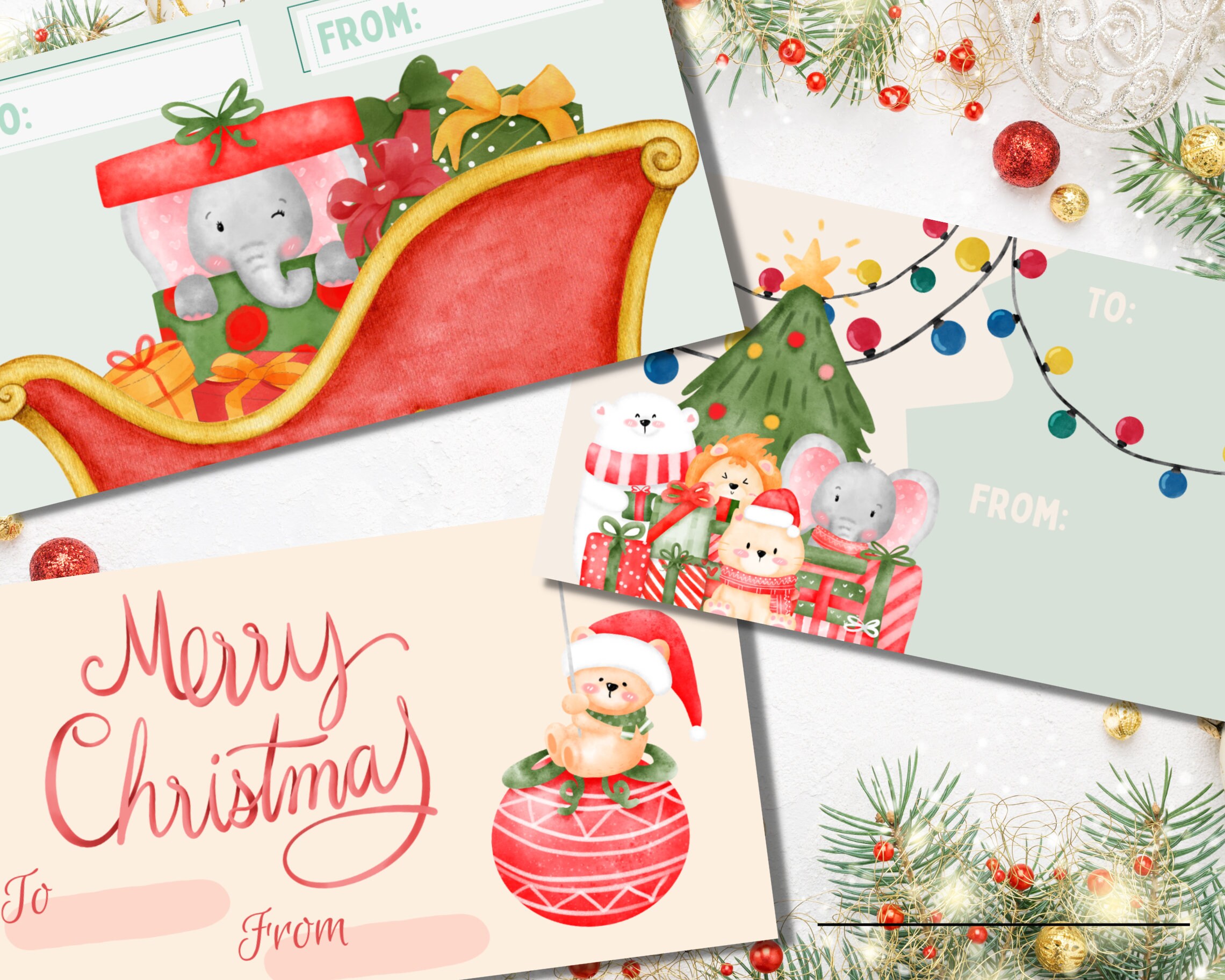Holiday Gift Tag Bundle Set of 40 Different Holiday & - Etsy