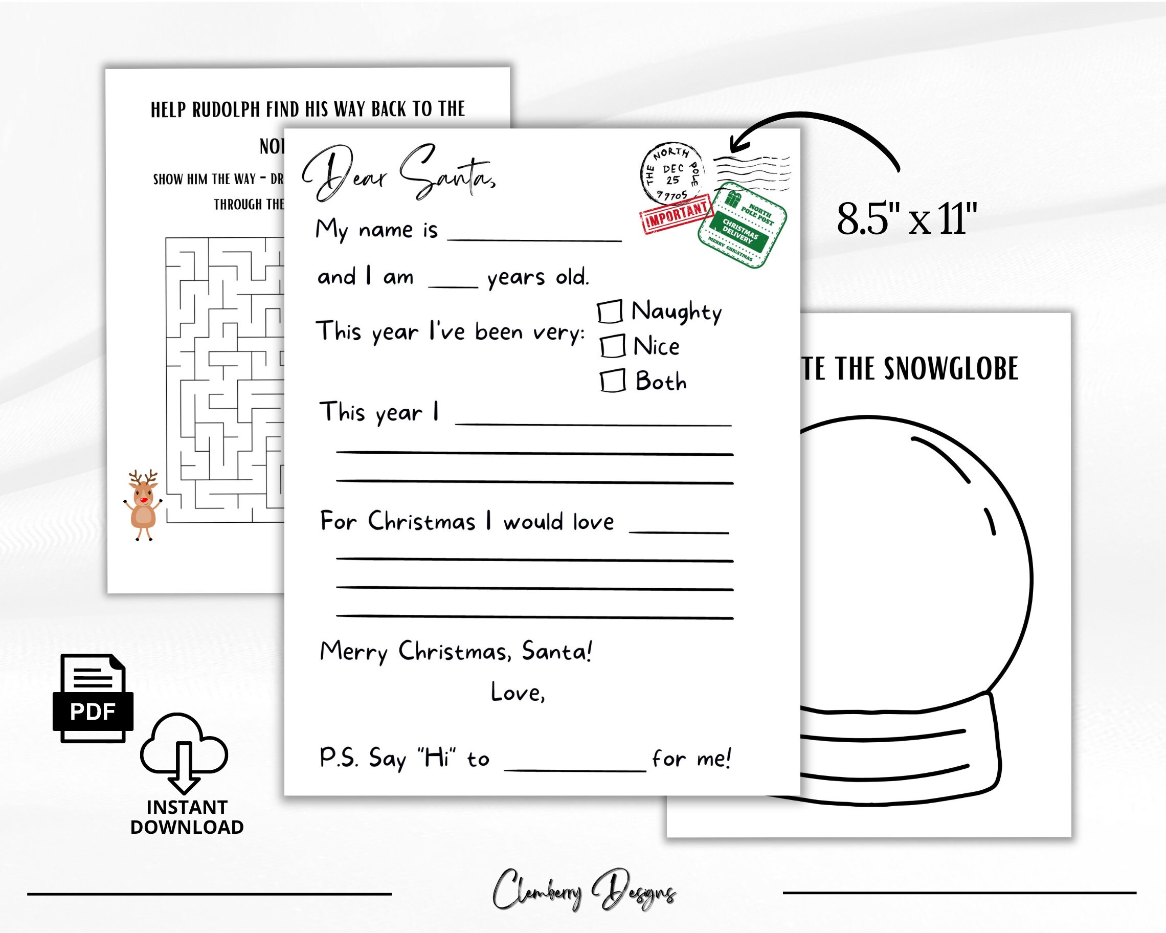 Christmas Activity Book Printable, Children's Games, Puzzles, and ...
