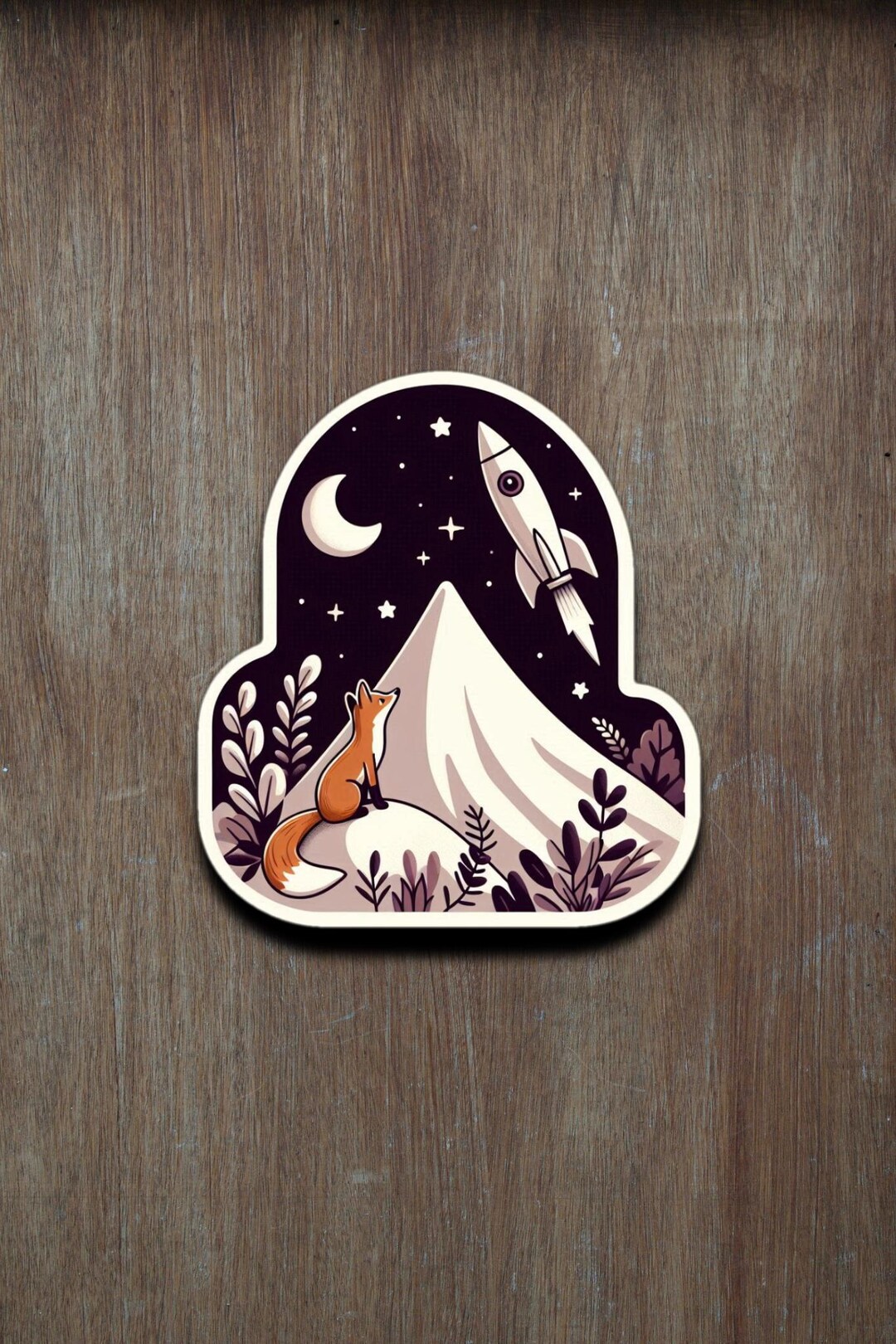 Rocket Launch Sticker Dreamy Night Sky Illustration Perfect for Space ...