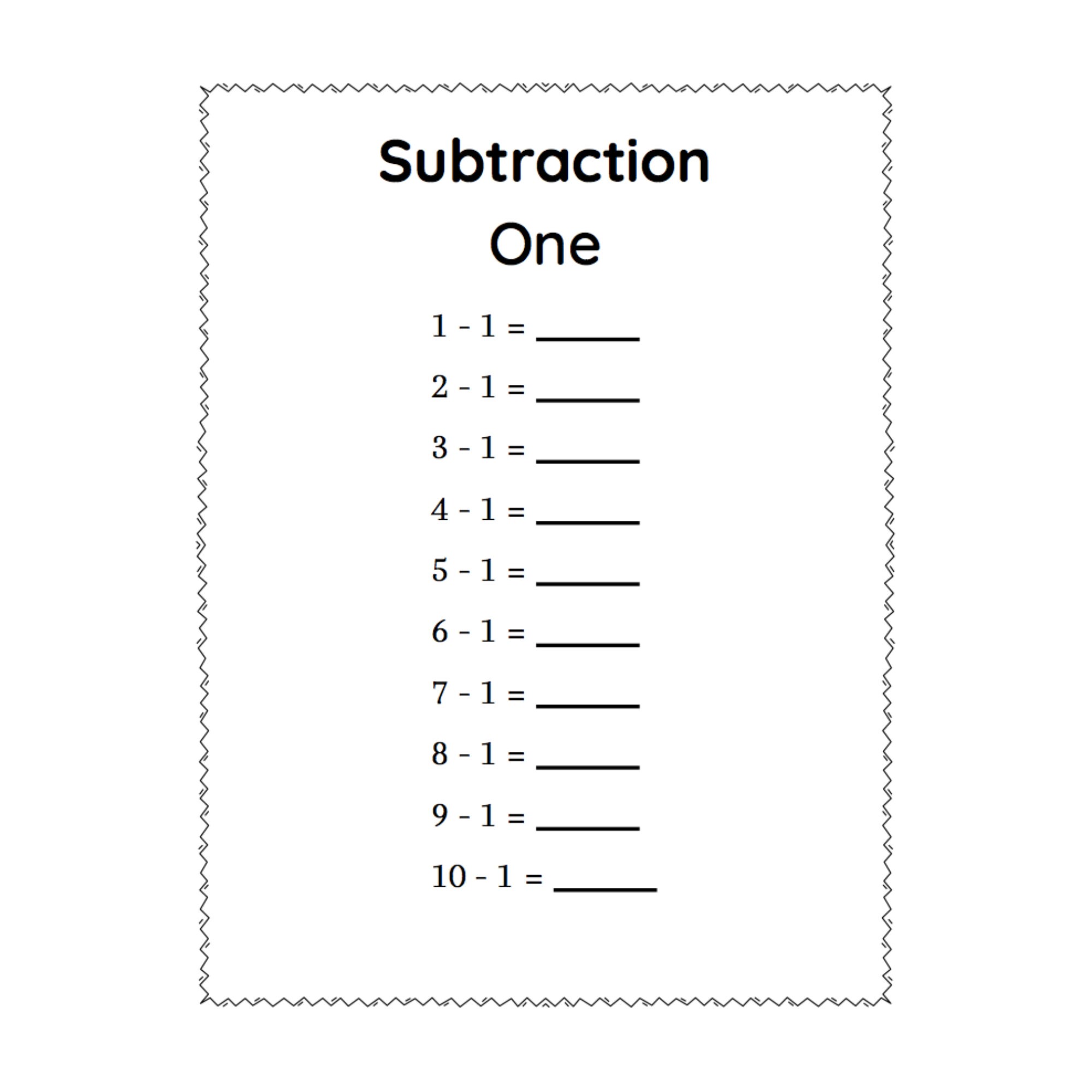 22 Printable Subtraction Math Worksheets With Answer Keys, Numbers 0-10 ...