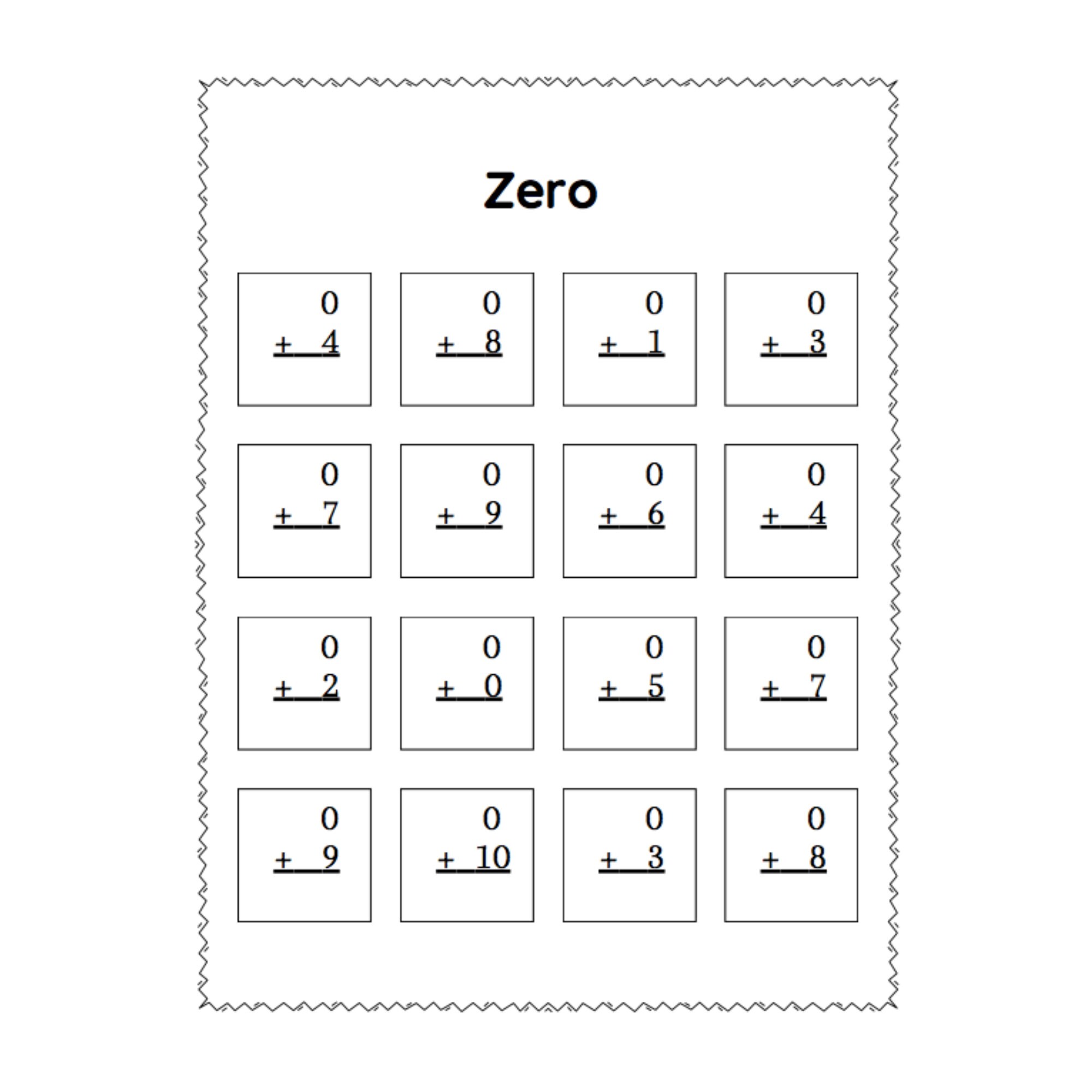 22 Printable Addition Math Worksheets With Answer Keys, Numbers 0-10 ...