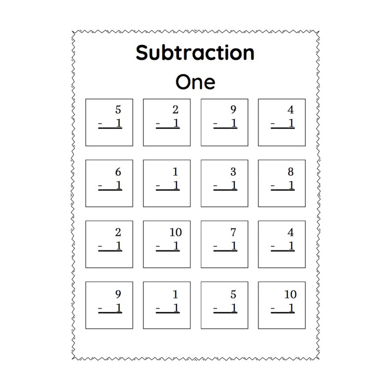 22 Printable Subtraction Math Worksheets With Answer Keys, Numbers 0-10 ...