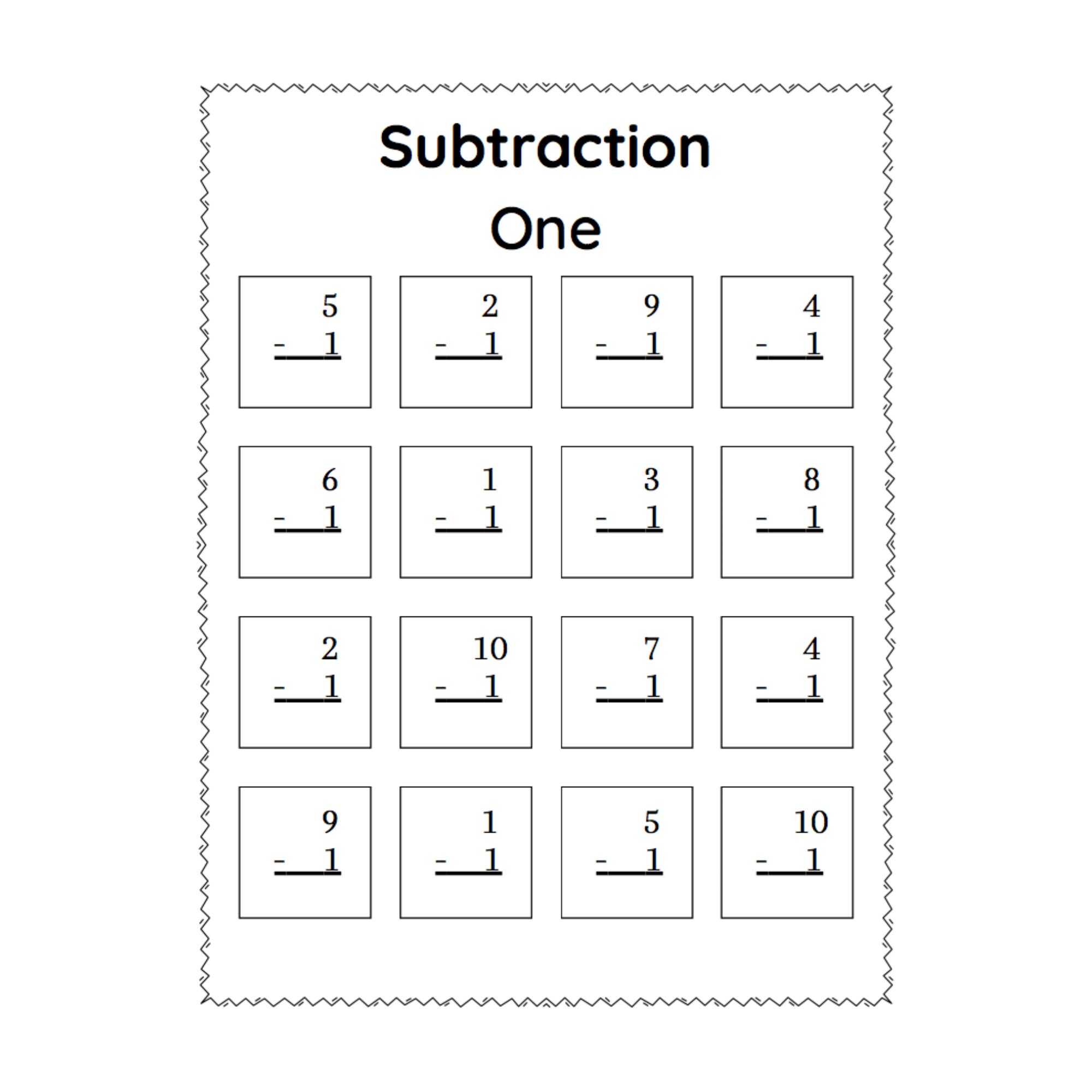 22 Printable Subtraction Math Worksheets With Answer Keys, Numbers 0-10 ...