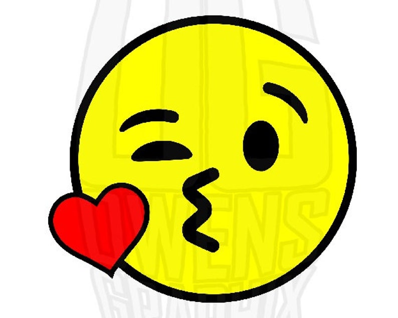 Kiss Face Emoji SVG DXF PDF Jpg Png, Svg, Digital File, Cute, Kissy ...