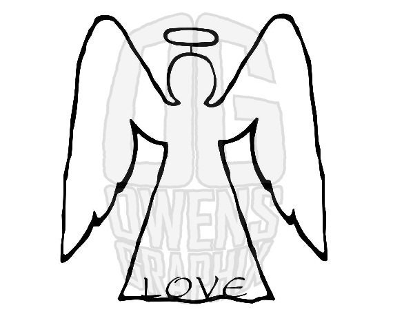 Angel Love Outline SVG DXF PDF Jpg Png Svg Digital File - Etsy Canada