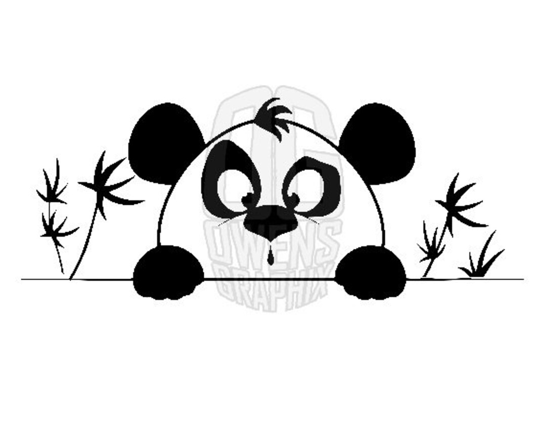 Panda Peeking SVG DXF PDF Jpg Png, Svg, Digital File, Cute, Crib ...