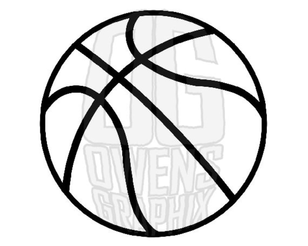 Basketball Outline Clipart SVG DXF PDF Jpg Png, Svg, Digital File ...