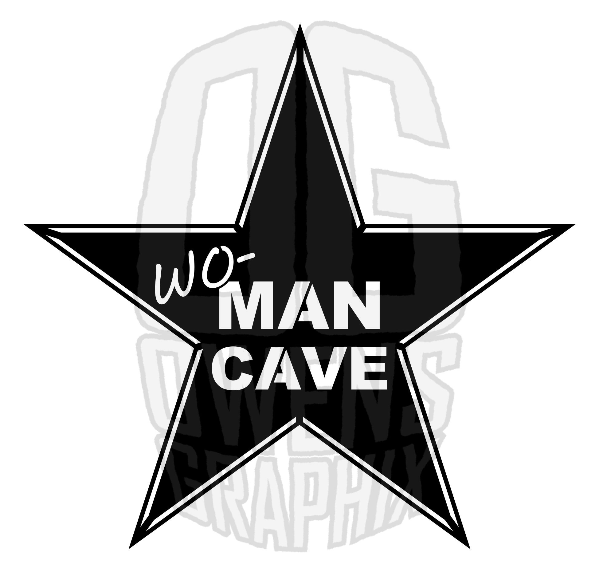 Wo-man Cave Star SVG DXF PDF Jpg Png, Svg, Digital File, Woman Cave ...