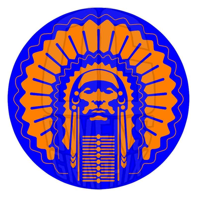 Chief Illiniwek Illini SVG DXF PDF Jpg Png, Svg, Digital File ...