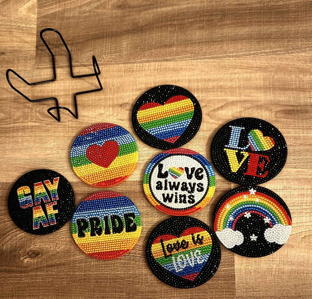 Finished Diamond Art LGBTQ Pride Coasters 8 Coasters - Etsy