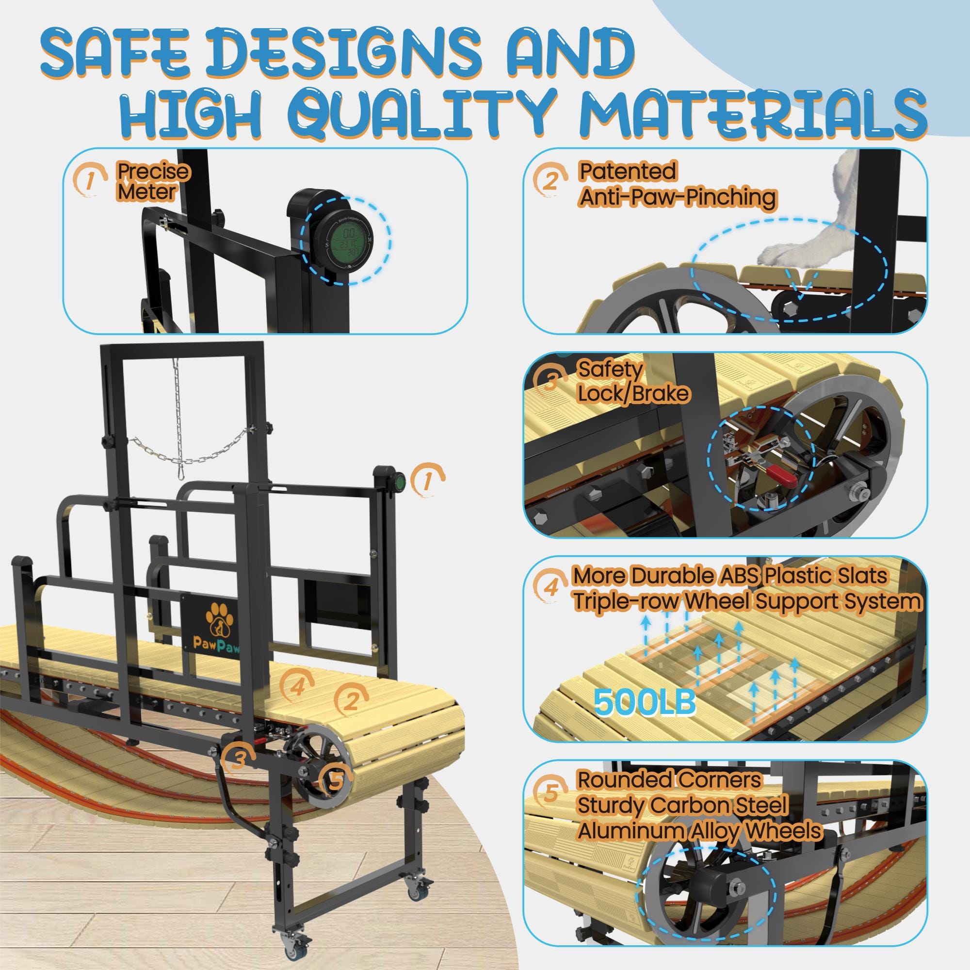 Pawpaw’s Dog Treadmill for Large Dogs, Medium Dogs. Dog Pacer Treadmill ...