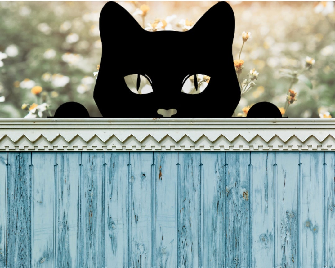 Cat Peeking Yard Sign - Etsy