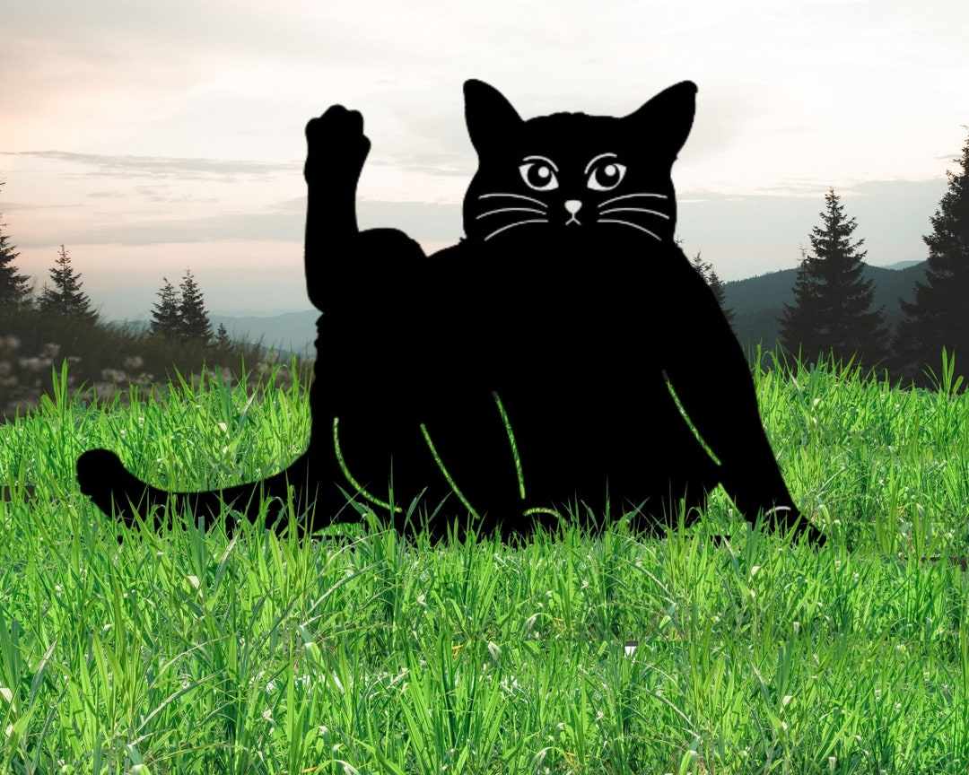 Funny Cat Garden Art - Yard, Fence, Railing, Window - Gift for Cat ...