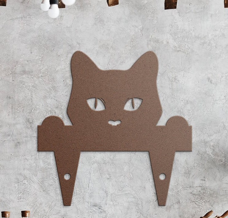 Cat Peeking Yard Sign - Etsy