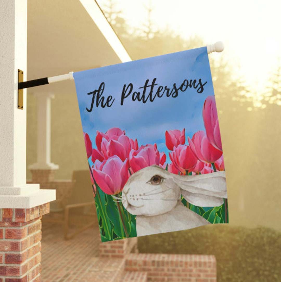 Custom Garden Bunny Flag - Garden Decoration and House Flag - Bunny ...