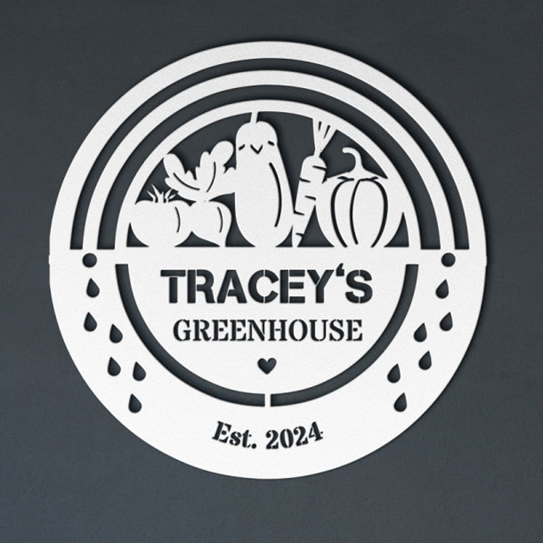 Custom Greenhouse Sign - Personalized Metal Signs for Gardeners ...