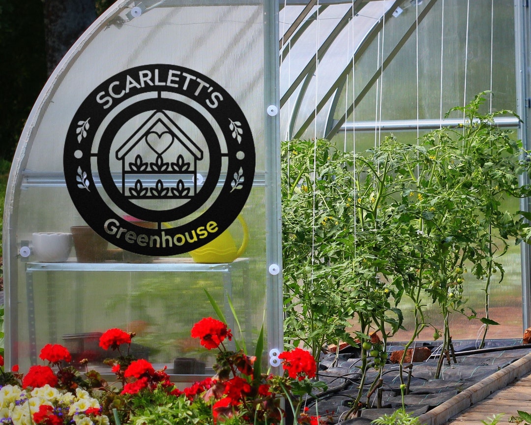 Your Name Greenhouse Sign - Personalized Metal Signs for Gardeners ...