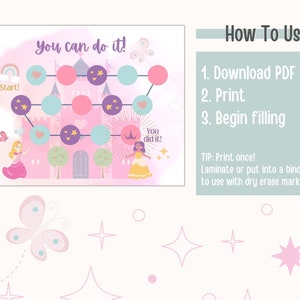 Princess Behavior Chart Printable Digital Download for Kids - Etsy