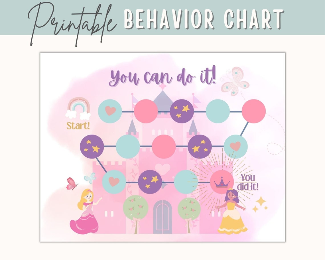 Princess Behavior Chart Printable Digital Download for Kids - Etsy