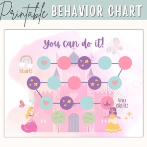 Princess Behavior Chart Printable Digital Download for Kids - Etsy