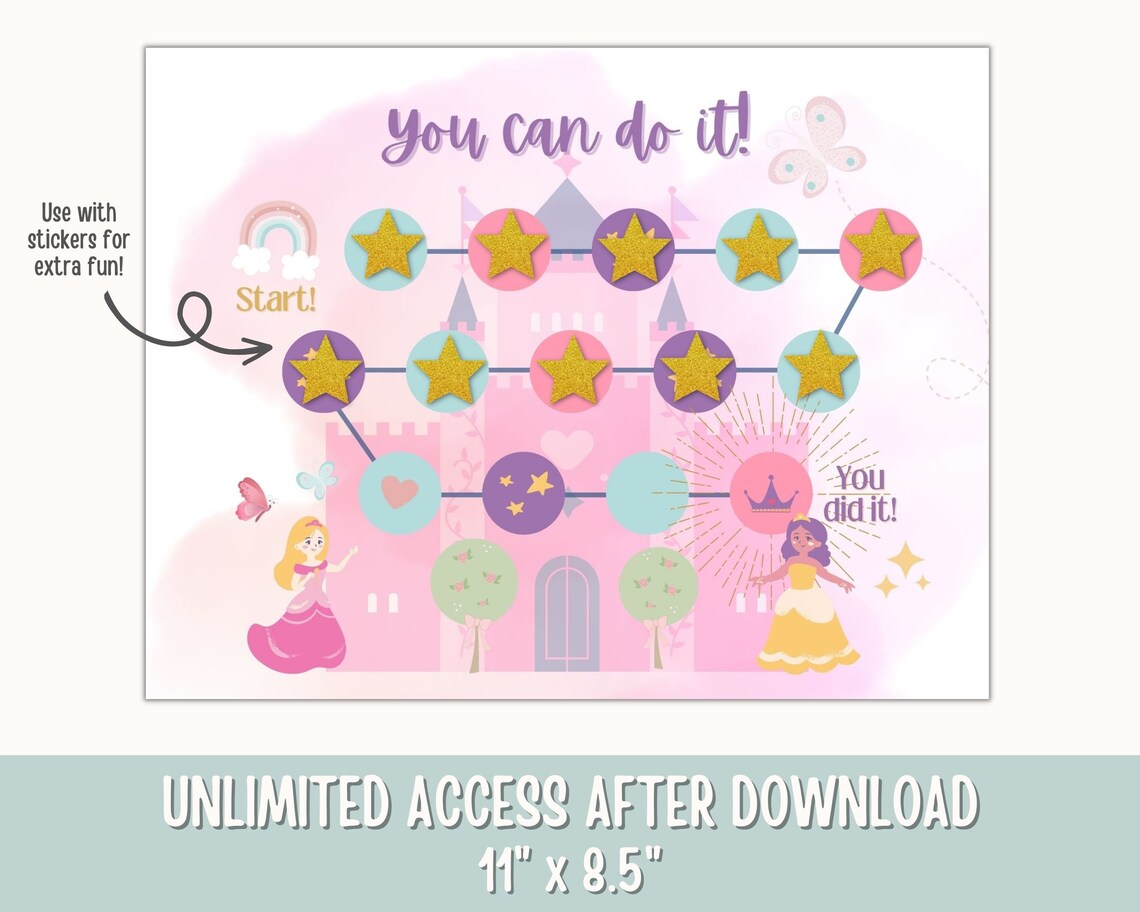 Princess Behavior Chart Printable Digital Download for Kids - Etsy