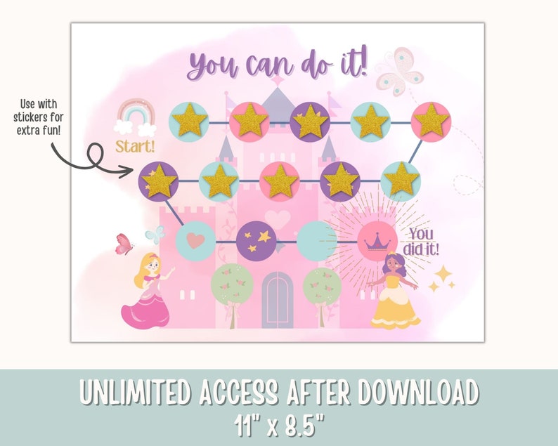 Princess Behavior Chart Printable Digital Download for Kids - Etsy