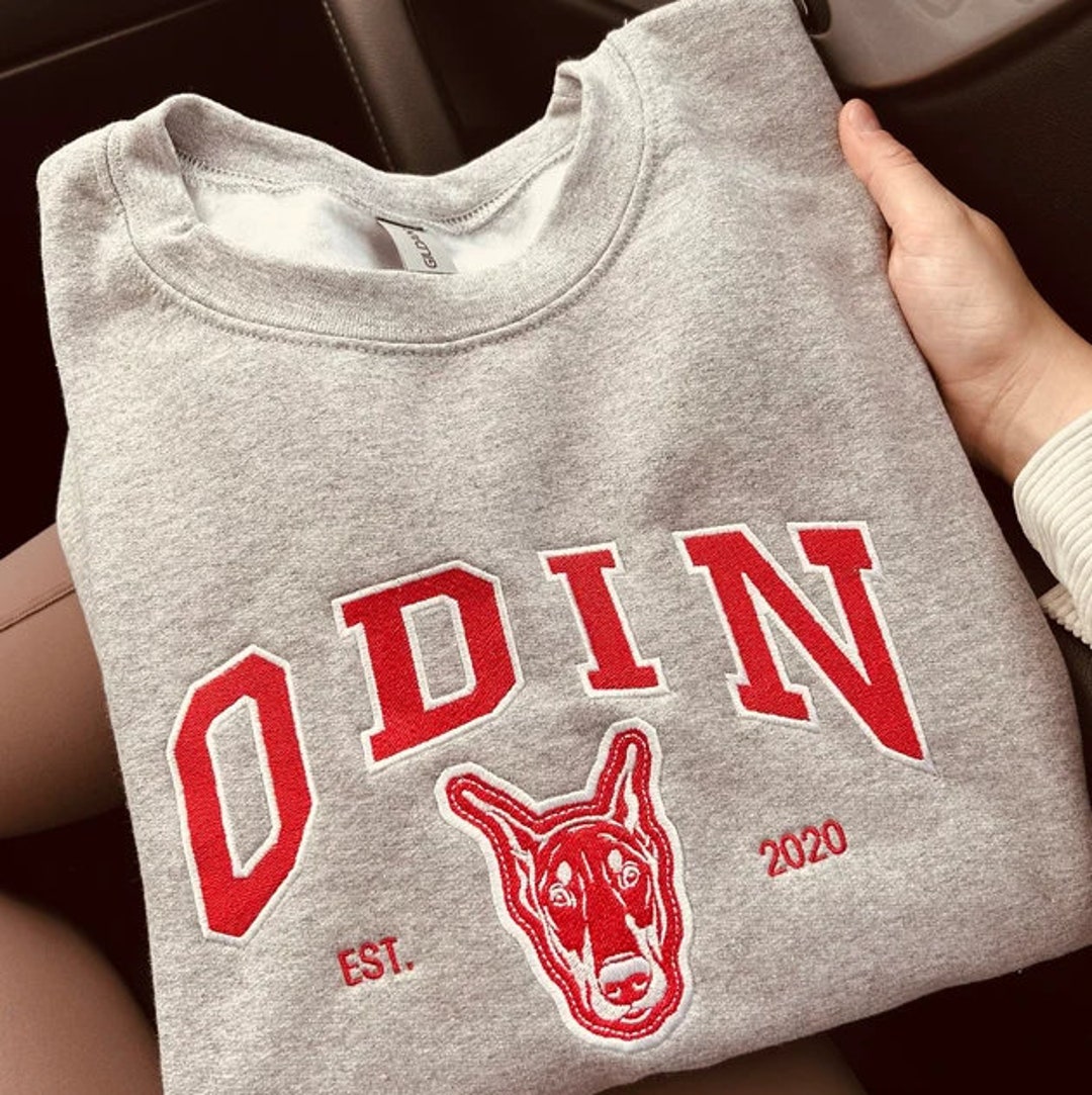 Varsity Custom EMBROIDERED Dog Sweatshirt, Custom College Sweatshirt ...