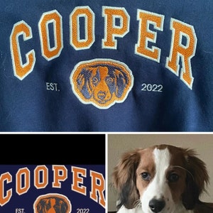 Varsity Custom EMBROIDERED Dog Sweatshirt, Custom College Sweatshirt ...