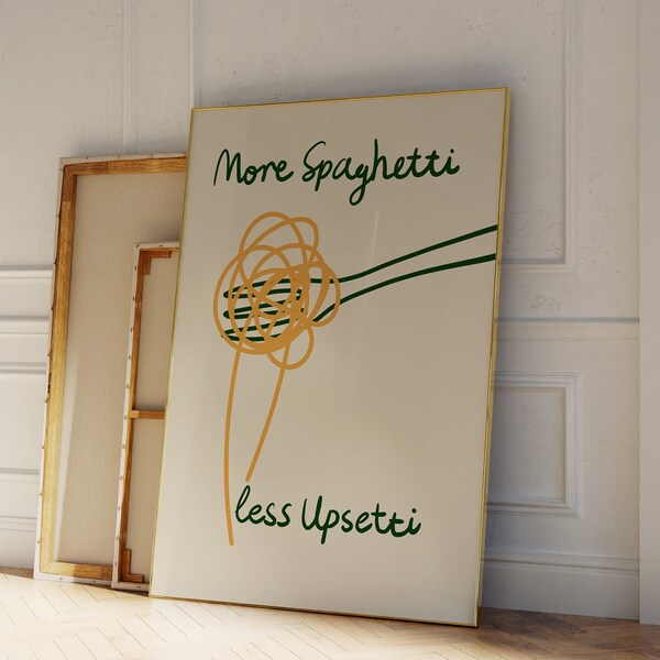 More Spaghetti Less Regretti Frog Print, Retro Diner Poster, Retro ...
