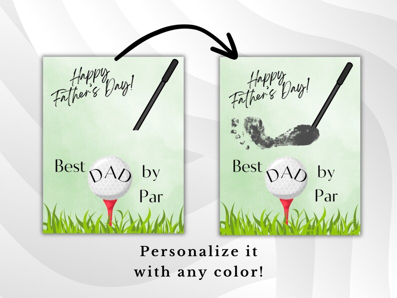 Best Dad by Par Printable Father's Day Golf Footprint Craft, Fathers ...